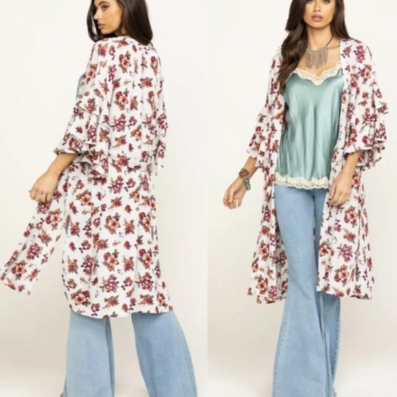 Wrangler | Tops | Wrangler Retro Floral Belted Duster Top Dress Nwt ...